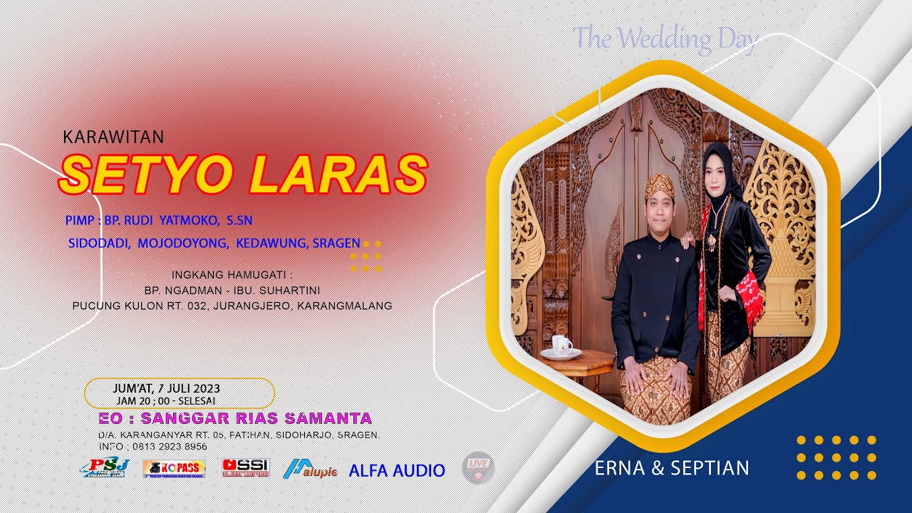 Live Midodareni Erna & Septian // Karawitan Setyo Laras // Alfa Audio // Pucung 7 Juli 2023 ...
