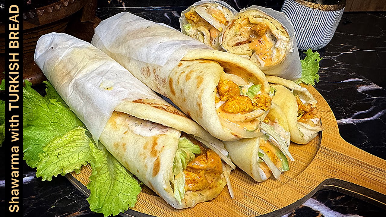 Ramadan Special 🌙 |SHAWARMA Recipe with TURKISH BREAD (Bazlama ...
