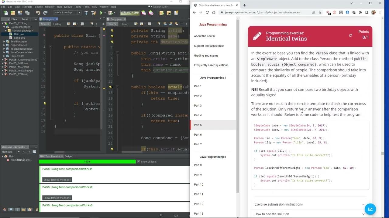 26.4 Java Helsinki Uni MOOC programming 1 part 5! Objects and references Prt 4 - YouTube