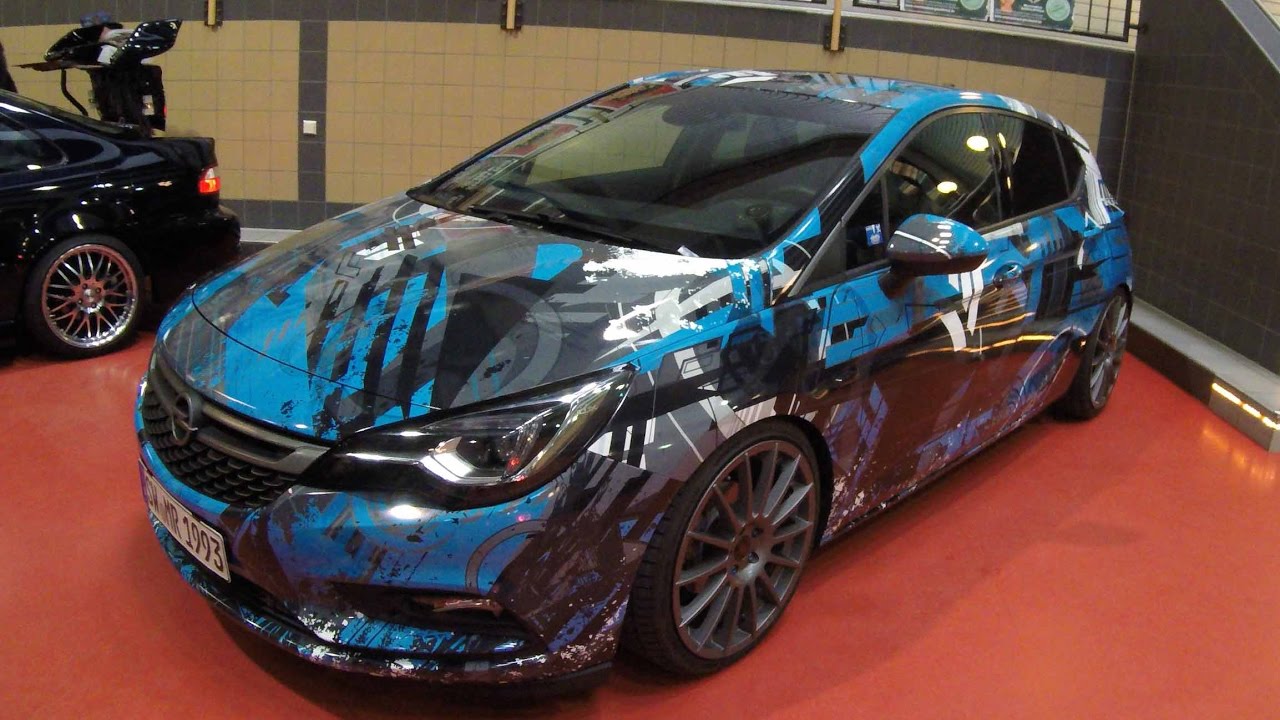 Opel Astra K lowered tuning show car Tec wheels wrapped 4/5 door sedan ...