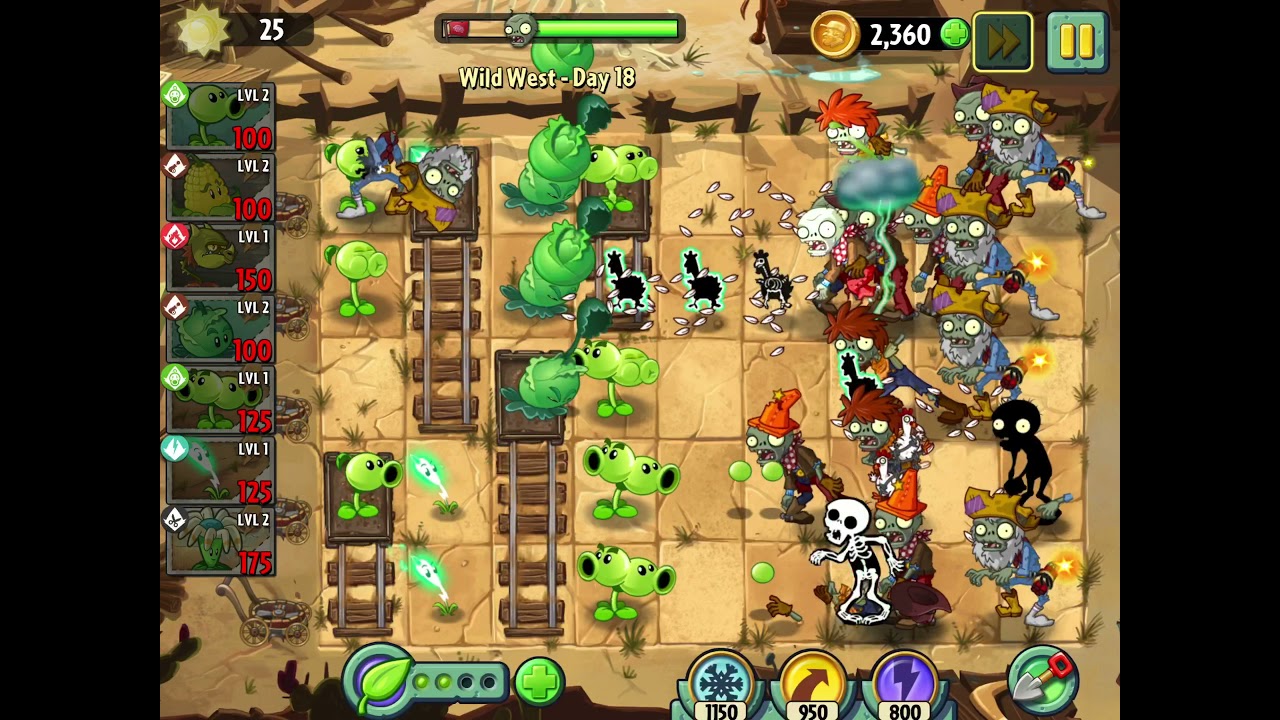 PVZ 2 [stage 17 -18] Wild West. Did I complete stage 18?| Trio gang ...