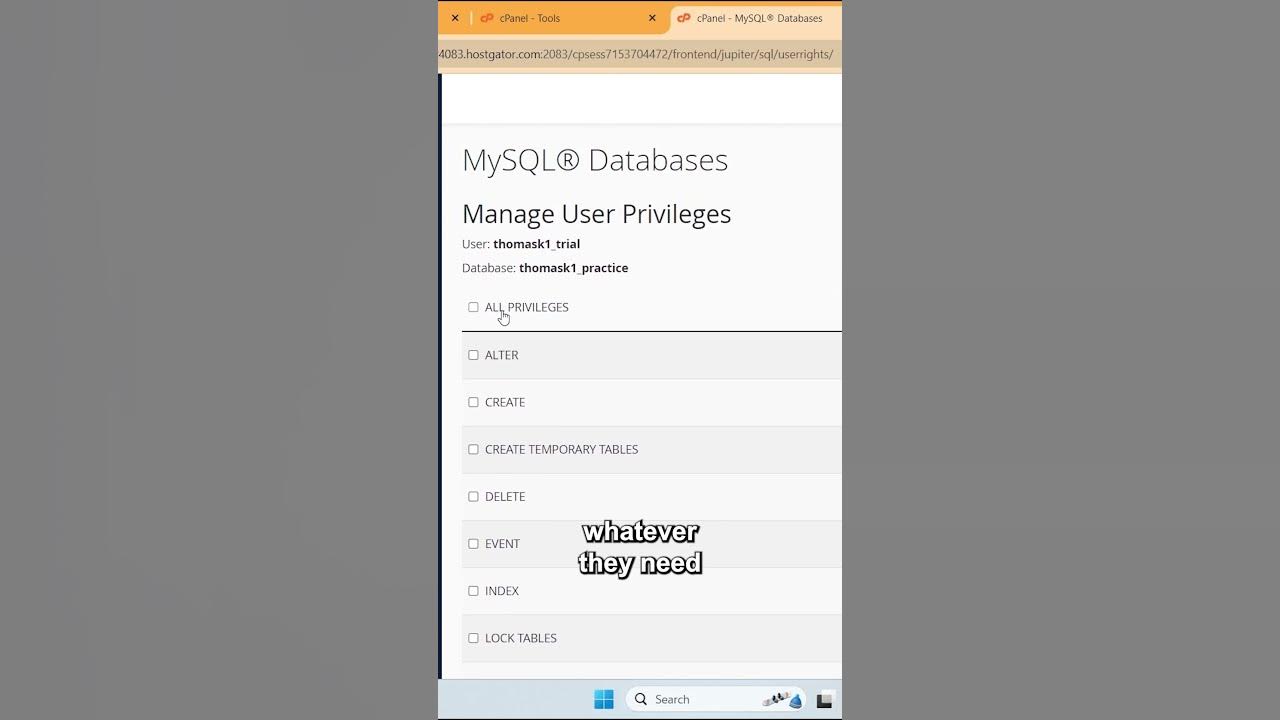 How to Change Database User Privileges in Your Host | HostGator, Bluehost, Hostinger, GoDaddy ...