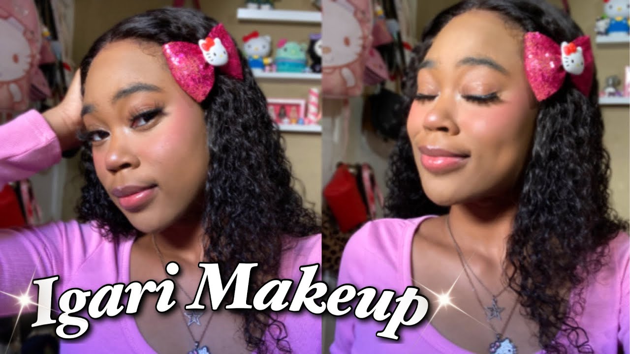 Igari Makeup Tutorial | Japanese Makeup On Black Girl 🎀 - YouTube