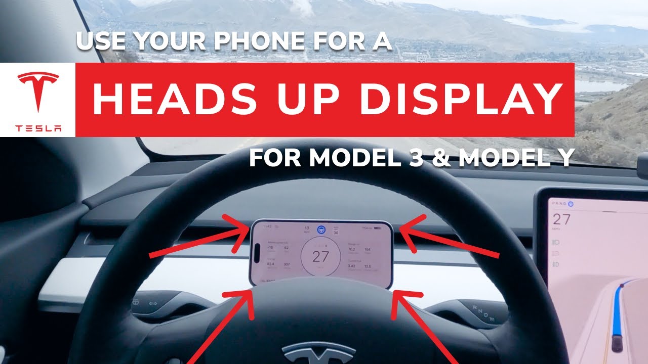 Use your Phone as a heads up display in your Tesla Model Y or Model 3 ...