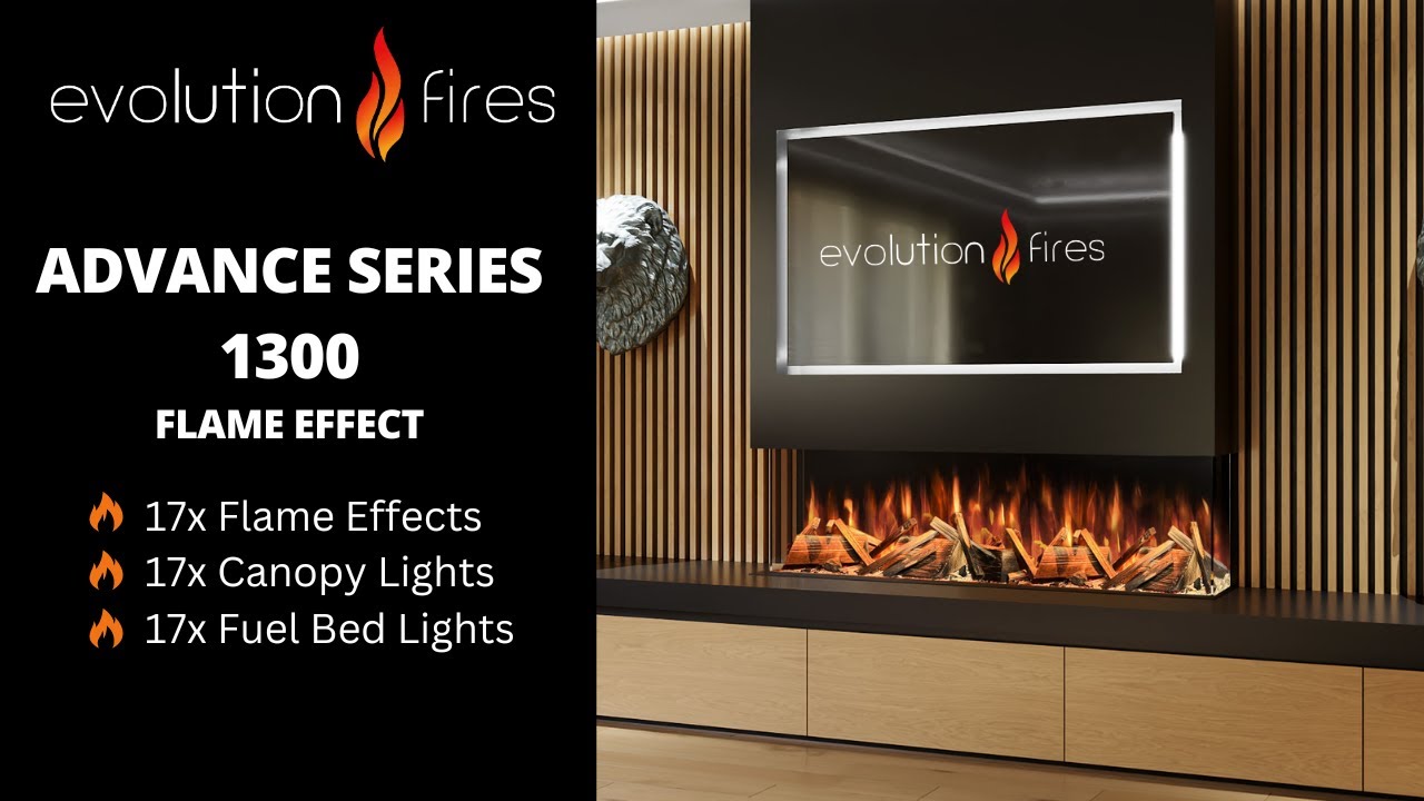 Evolution Fires Advance Series 1300 Electric Fireplace Flame Effect ...