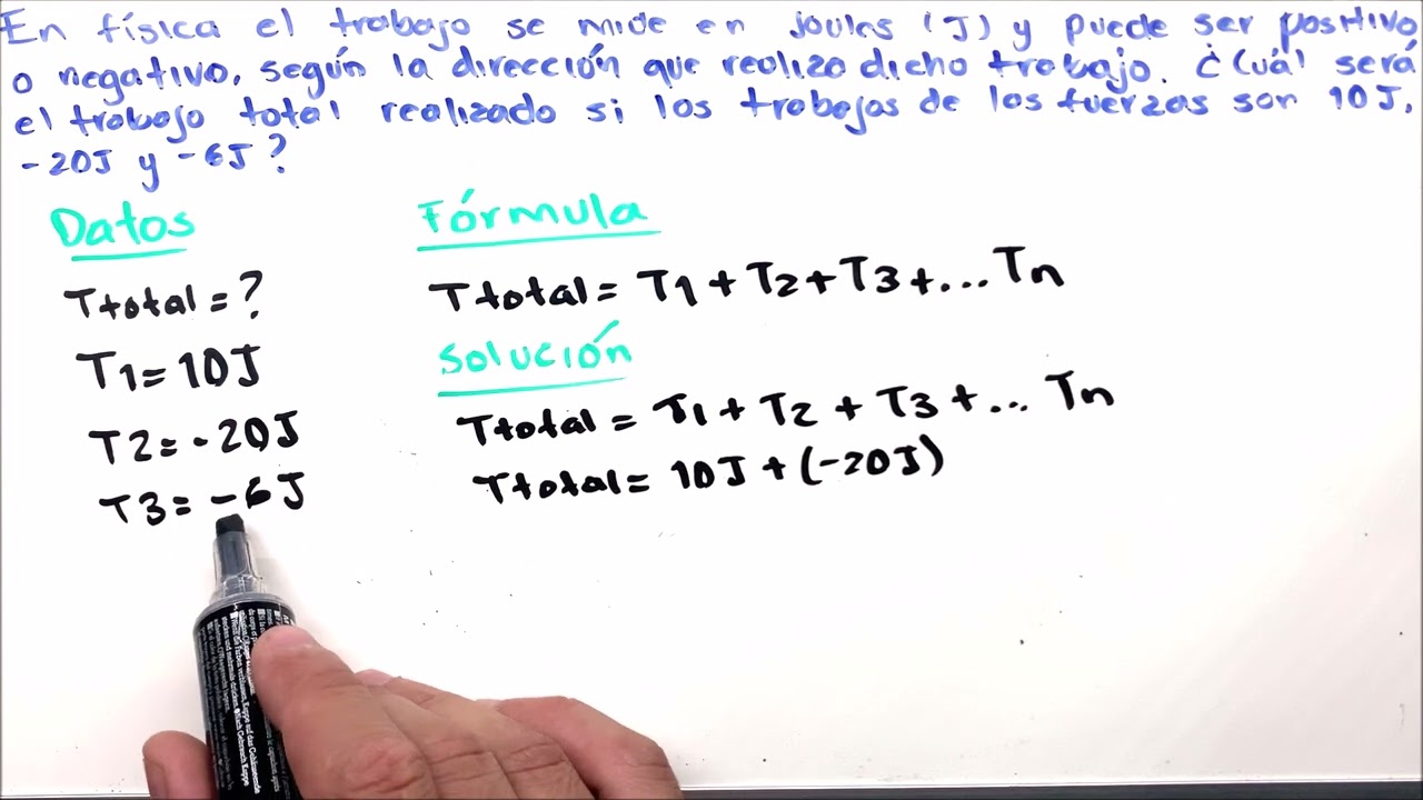 Trabajo total: Ejercicio resuelto y fórmula para calcularlo. - YouTube