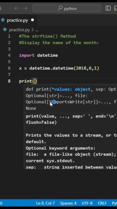 The Strftime Method Python Pythonprogramming Coding Code Pythoncoding Programming Youtube