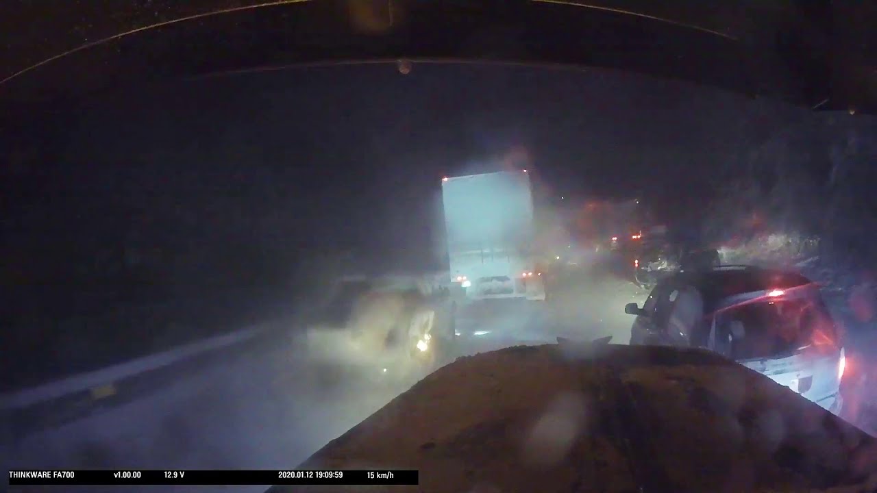 Semi Fails to Stop & Rear Ends Stopped Traffic - YouTube