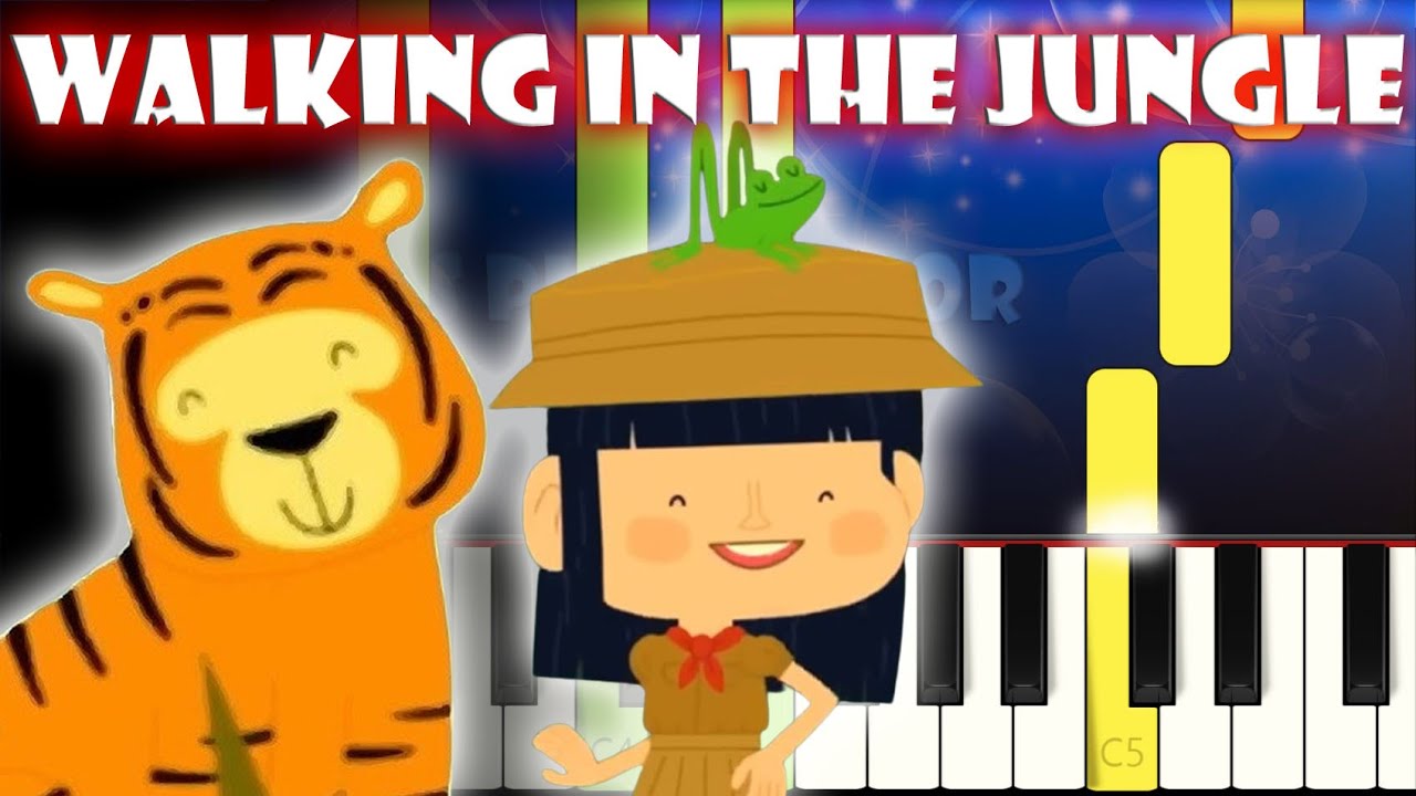 Walking in the Jungle - Super Simple Songs | Piano Tutorial | Karaoke ...