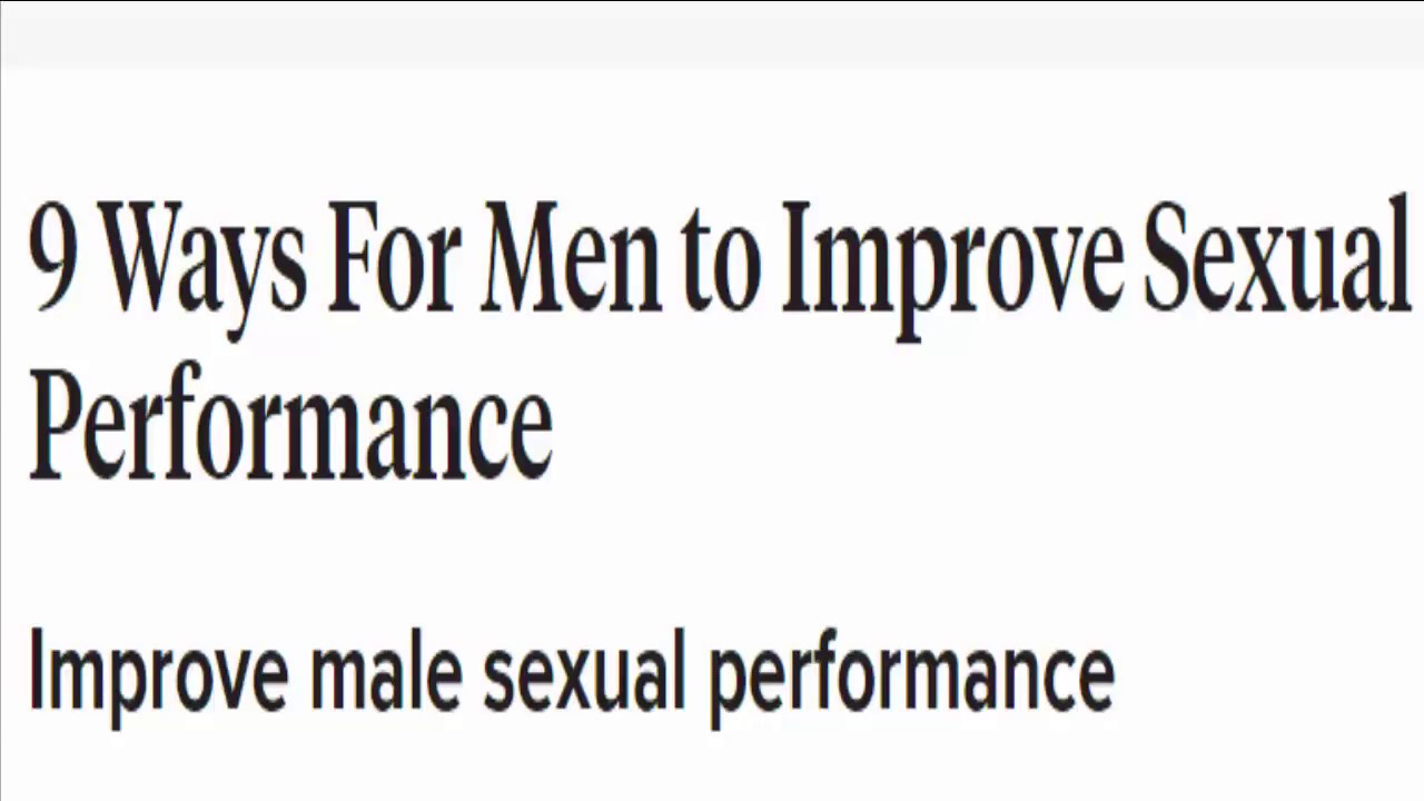 9 ways for men to improve sexual performance - YouTube