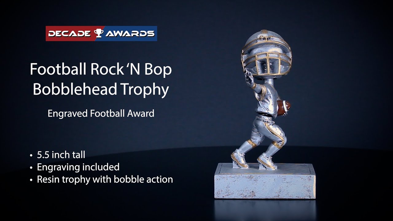 🏈 Football Rock-N-Bop Bobblehead Trophy – | Custom Engraved Award for ...