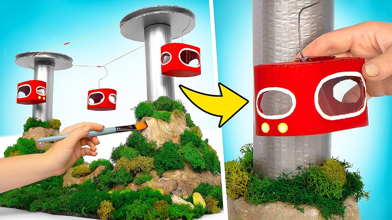Cómo hacer un teleférico de cartón - YouTube