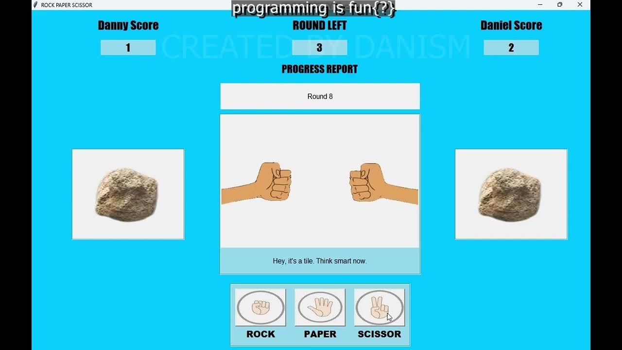 Interactive Rock Paper Scissor Game (Programmed with Python tkinter GUI) - YouTube