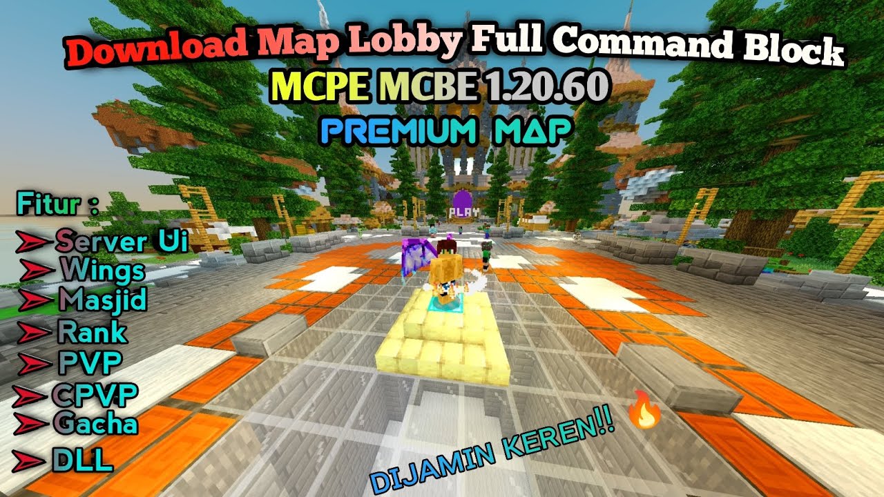 DOWNLOAD MAP LOBBY FULL COMMAND BLOCK FULL SYSTEM MCPE 1.20.70++ - YouTube