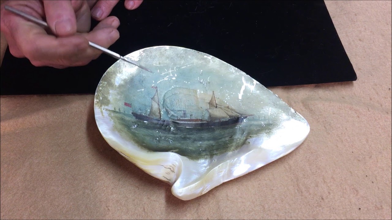 Chinese oyster shell painting - YouTube