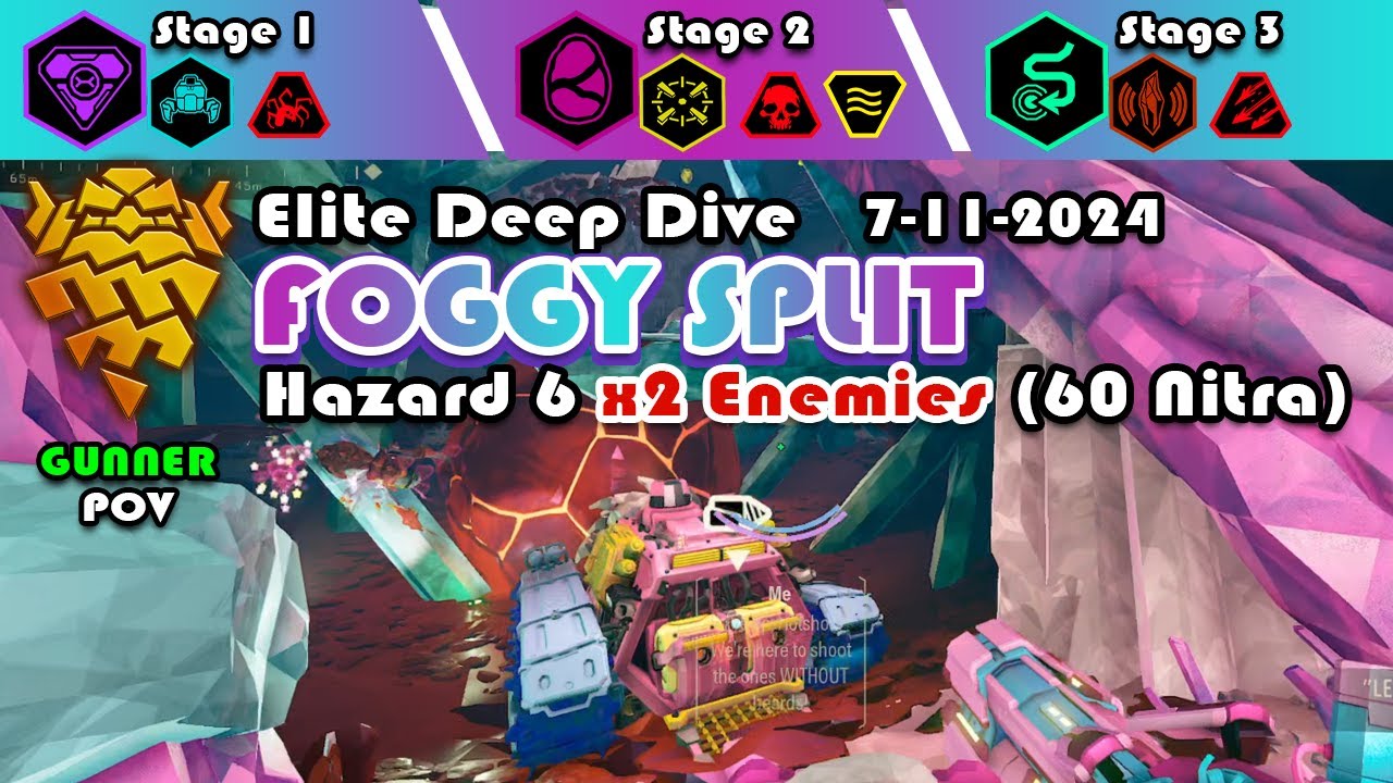 [DRG] Hazard 6x2 Elite Deep Dive "Foggy Split" 7-11-2024 (Gunner POV ...