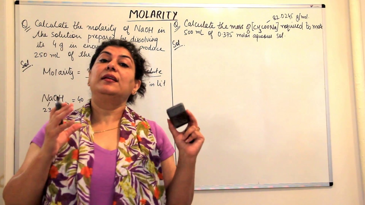 XI -1 #22 - Molarity - Practice Problems Part -1 - YouTube