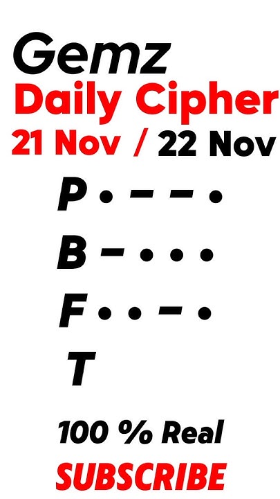 Gemz Daily Cipher Morse Code 21 & 22 November 2024 | Unlock Today’s Code & Rewards! # ...