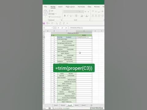 TRIM and PROPER #shorts #excel #exceltutorial #excelshorts - YouTube