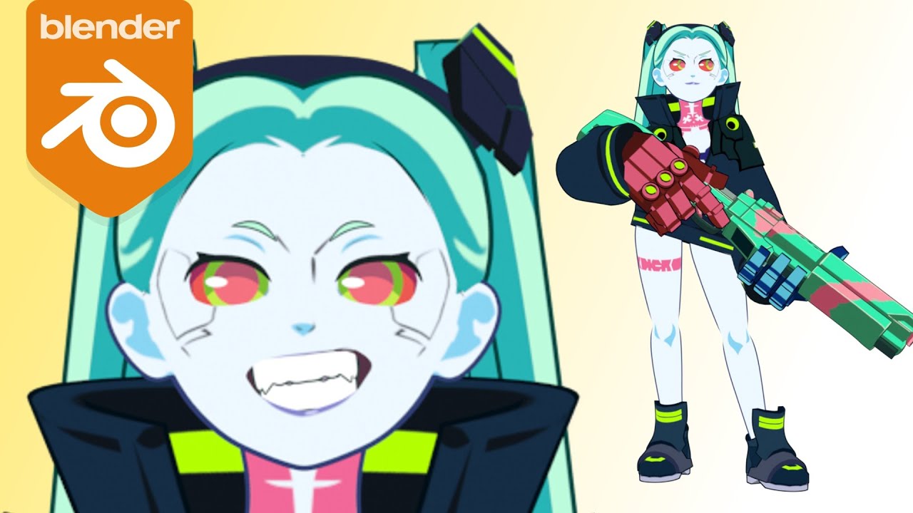 Cyberpunk Edgerunner Rebecca in blender - YouTube
