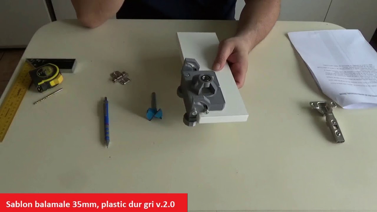 Sablon mobila din plastic dur gri pentru balamale 35mm model 2.0 - YouTube