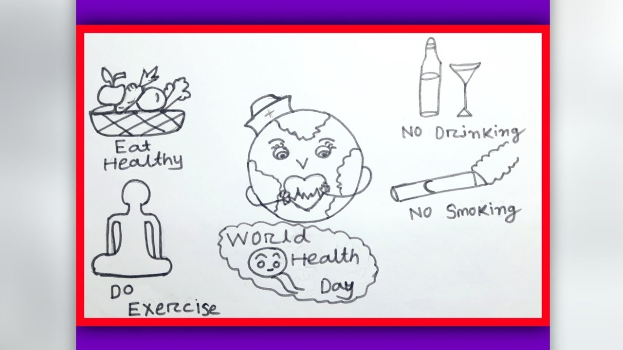 World health day drawing/Simple health day drawing/Easyhealth day ...