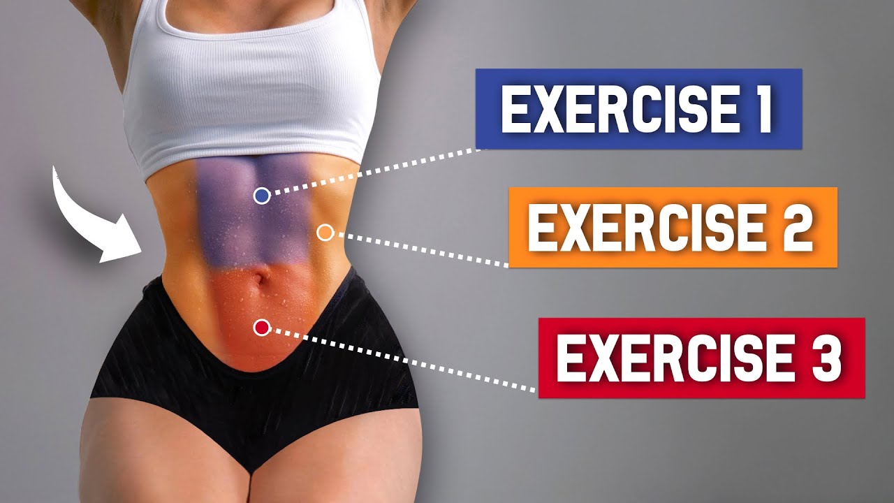 3 EASY EXERCISES to Get Tiny Waist & Abs - Upper, Lower & Side Abs ...