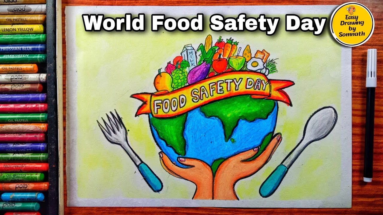 World Food Safety Day drawing Easy।। How to draw Food Safety Day poster ...