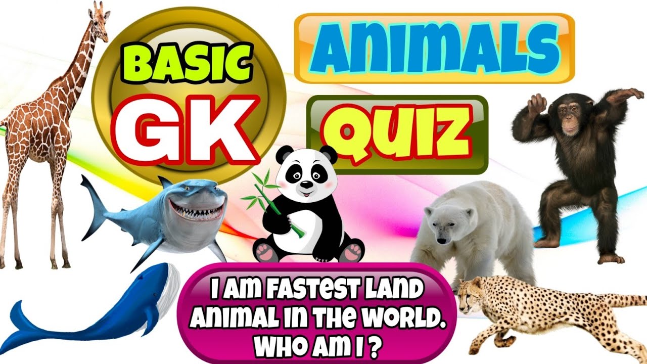 ANIMALS QUIZ FOR KIDS || KIDS GK ON ANIMALS || GENERAL KNOWLEDGE FOR ...