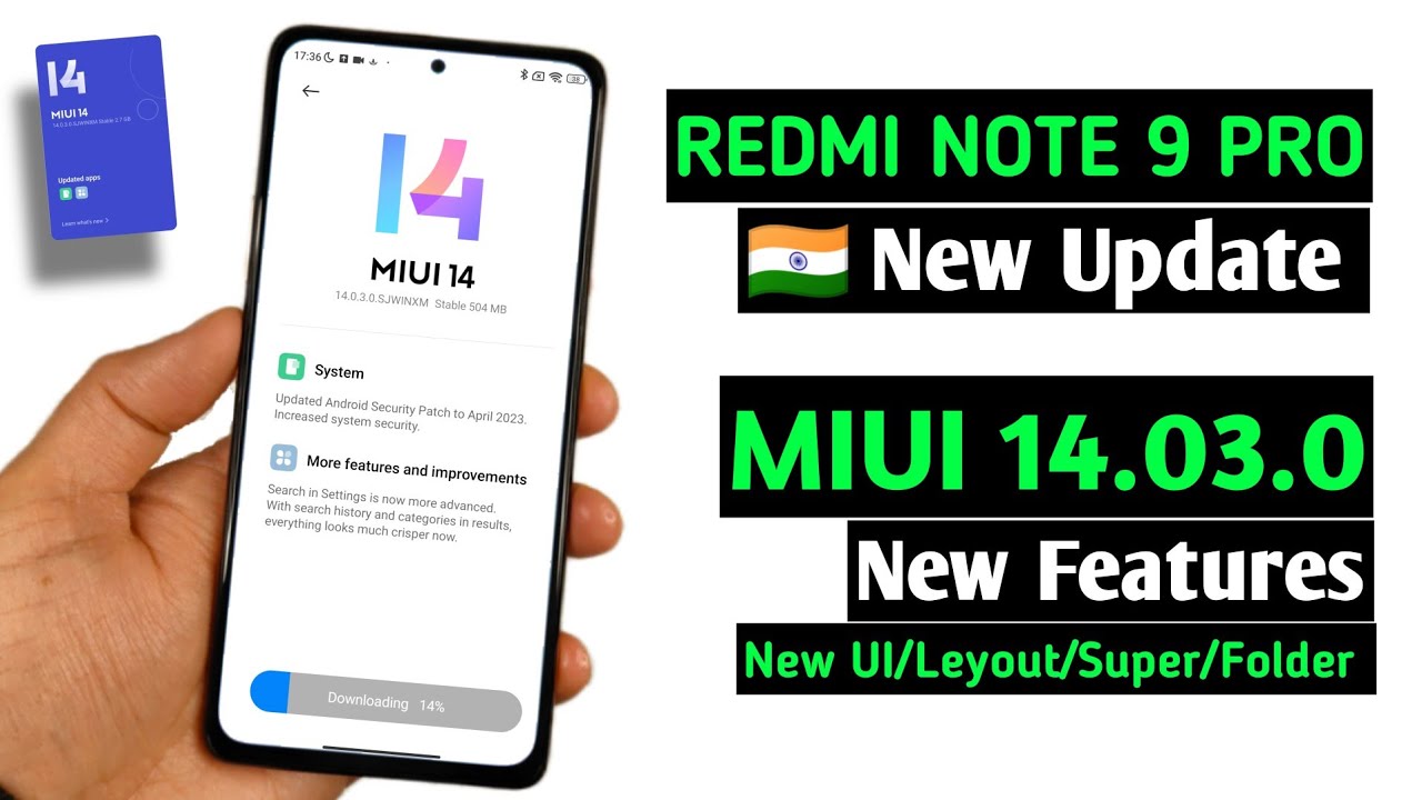 Redmi Note 9 Pro Miui 14.0.3.0 India Stable Update New Features ...