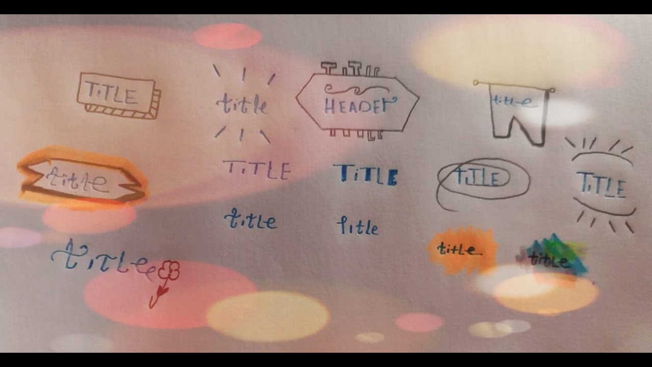 Cute ways to write a Title - YouTube