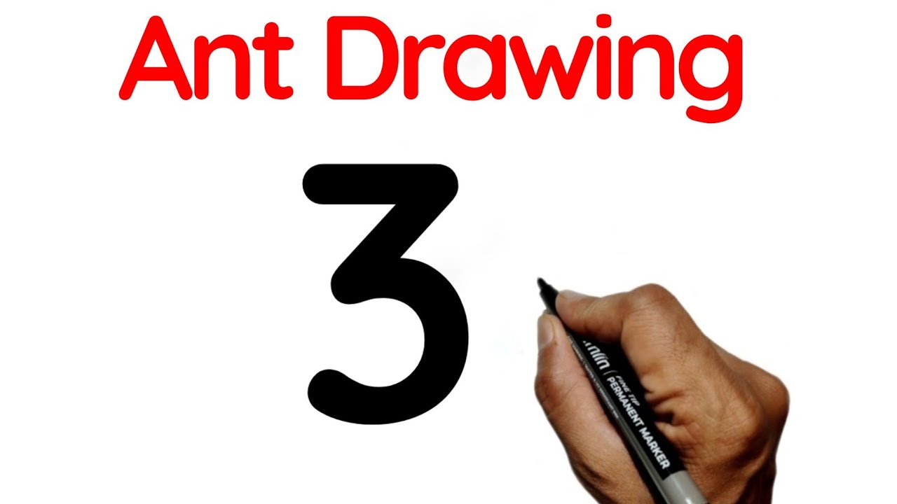 Easy Ant Drawing l Ant Drawing Step by Step l How to Draw Ant l Number ...
