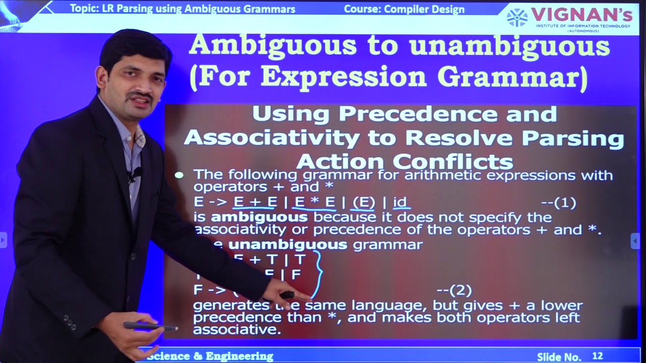 LR Parsing using ambiguous Grammars - YouTube