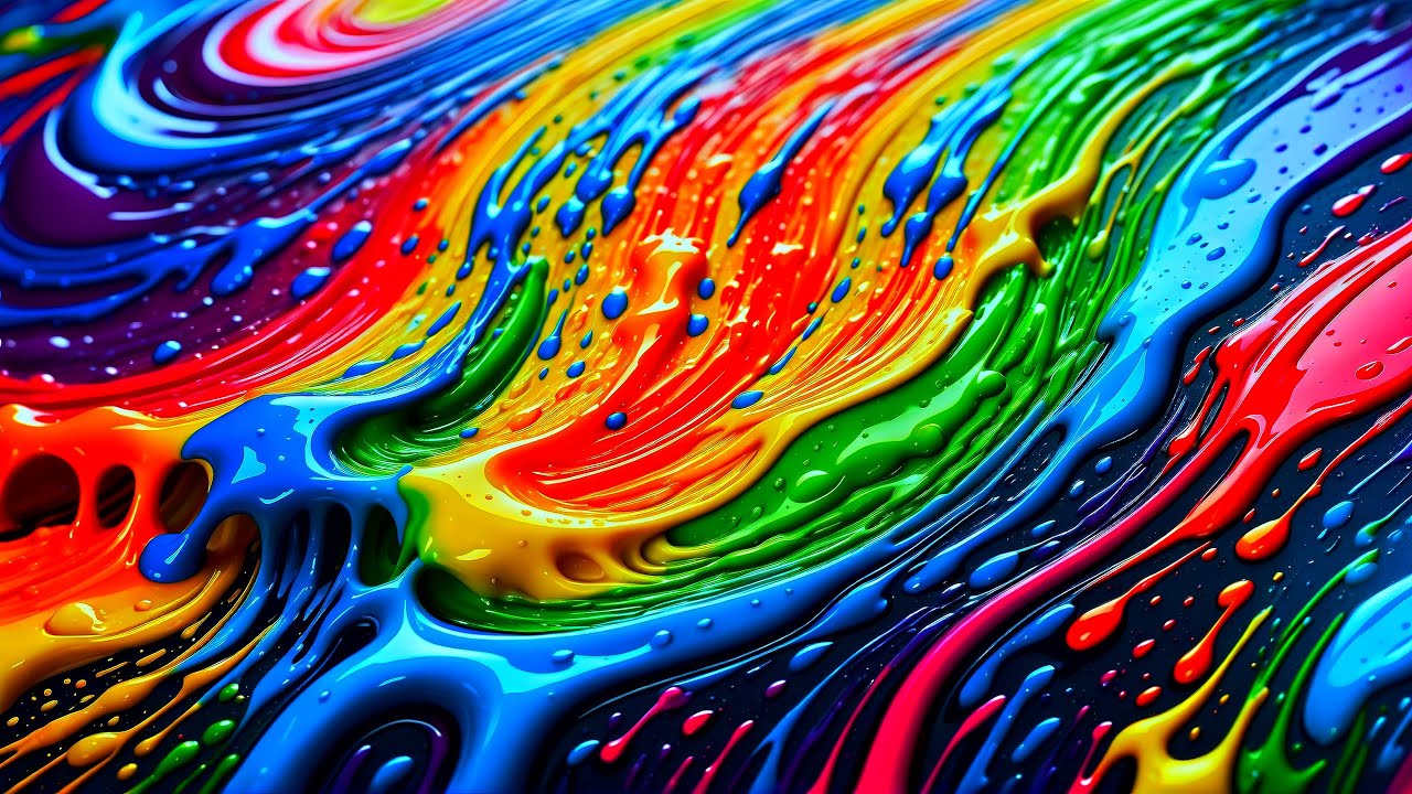 Streams Of Sweet Paint - Copyright Free Background Video Screensaver 4K ...