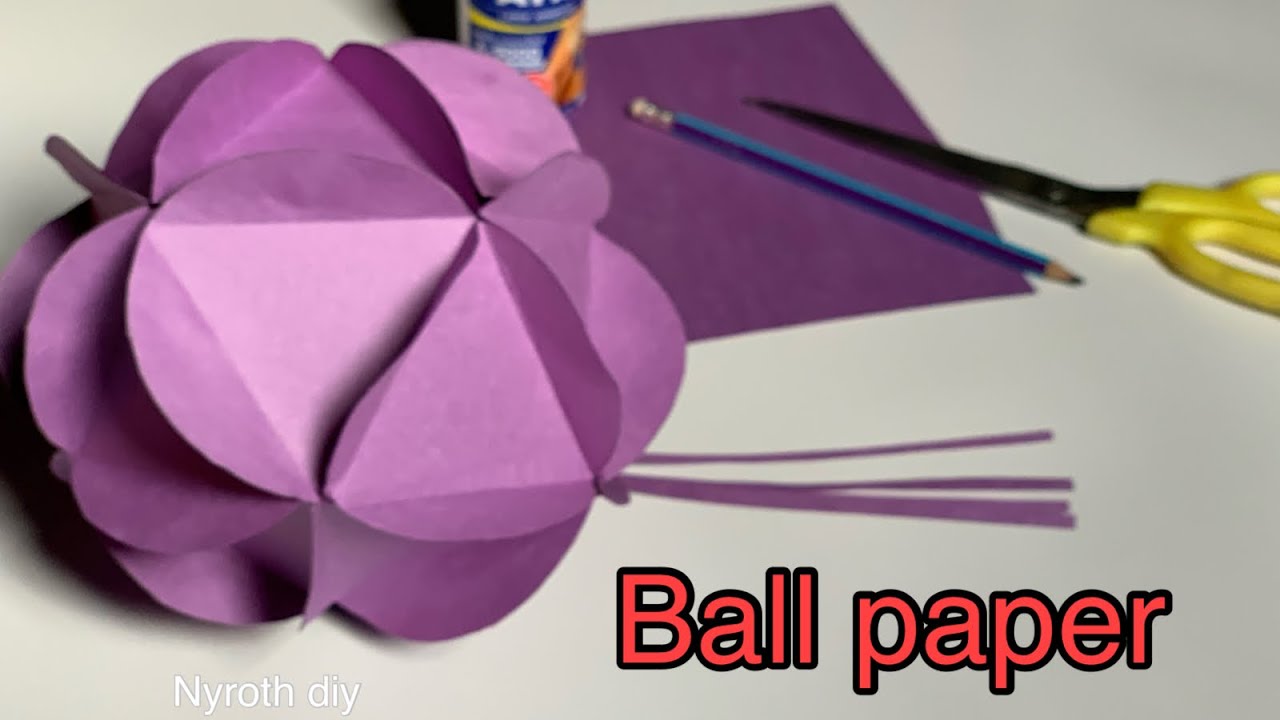 Easy way to make a paper ball #handmade #diycrafts - YouTube