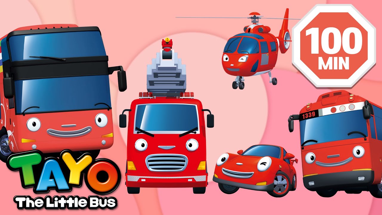 Tayo English Episode | ️Red Vehicles Compilation ️ | Cartoon for Kids ...