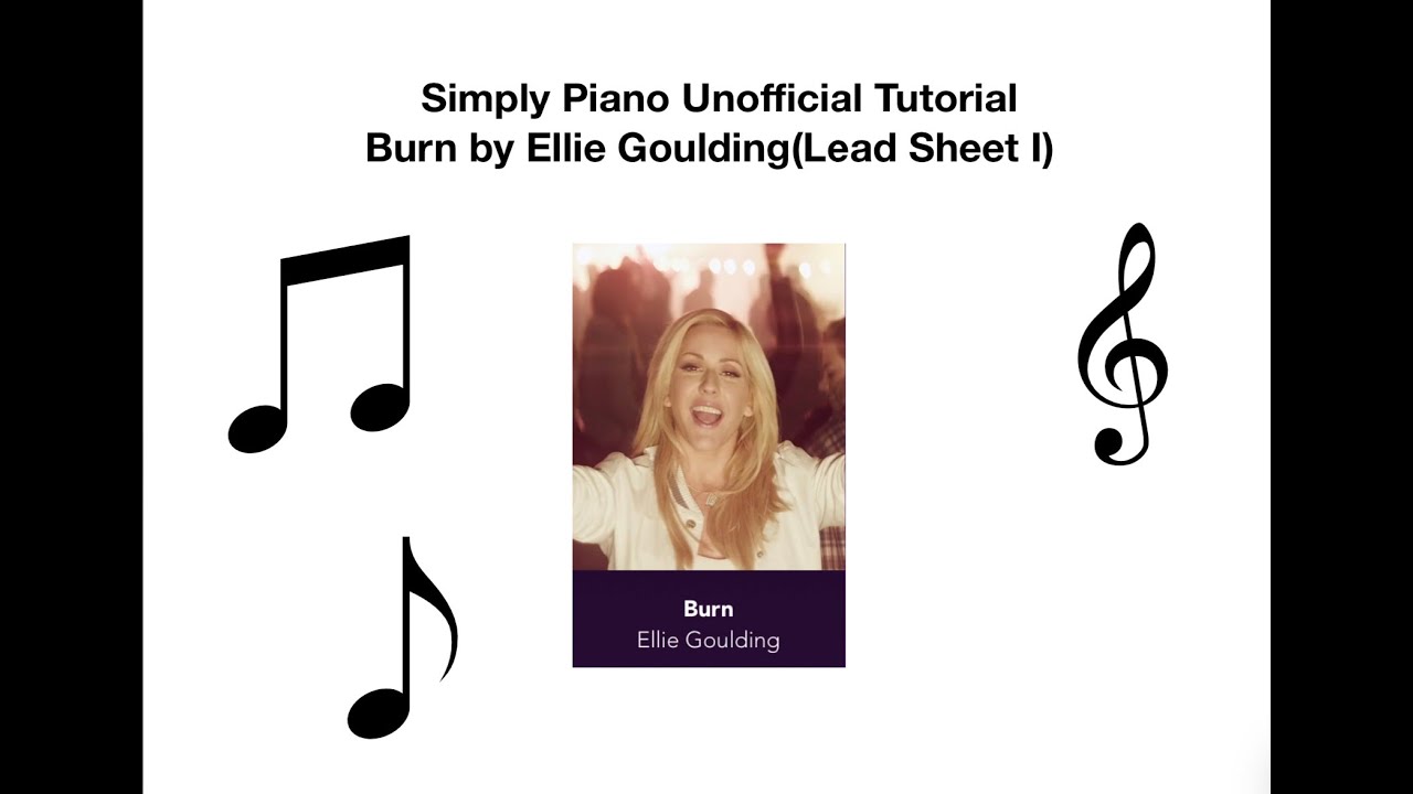 Burn by Ellie Goulding(Simply Piano Unofficial Tutorial) Lead Sheet I ...