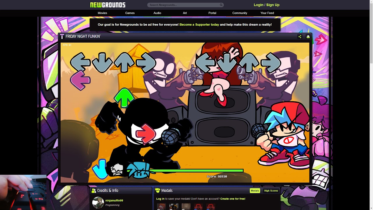 JOGUEI O WEEK 7 NO SITE DA NEWGROUNDS |novo week friday night funkin ...