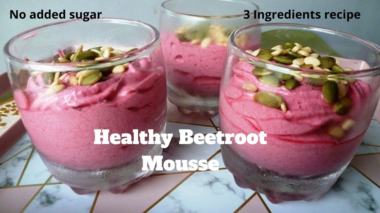 Eggless Beetroot Mousse Recipe | Beetroot Chocolate Mousse | Mini No ...