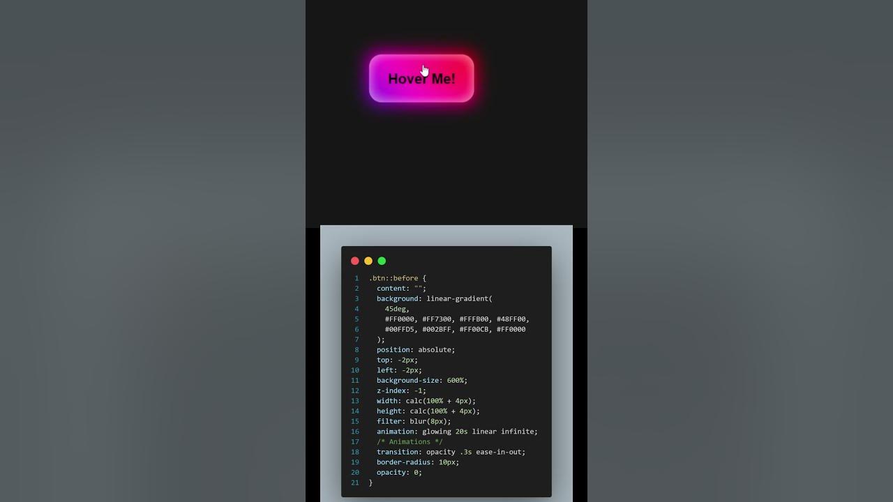 Lets See How To Make A Neon Glowing Button With Basic Html And Css In 8477