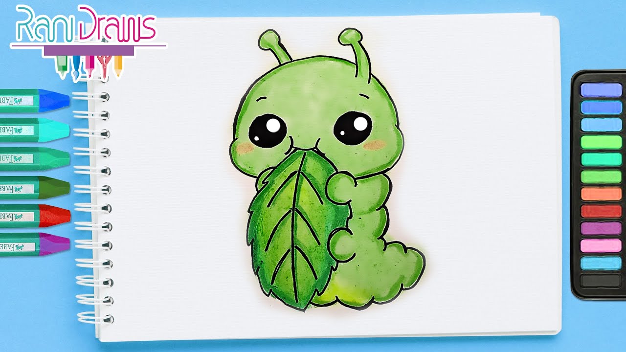 Cómo dibujar una ORUGA KAWAII - ideas de dibujos kawaii fáciles - YouTube