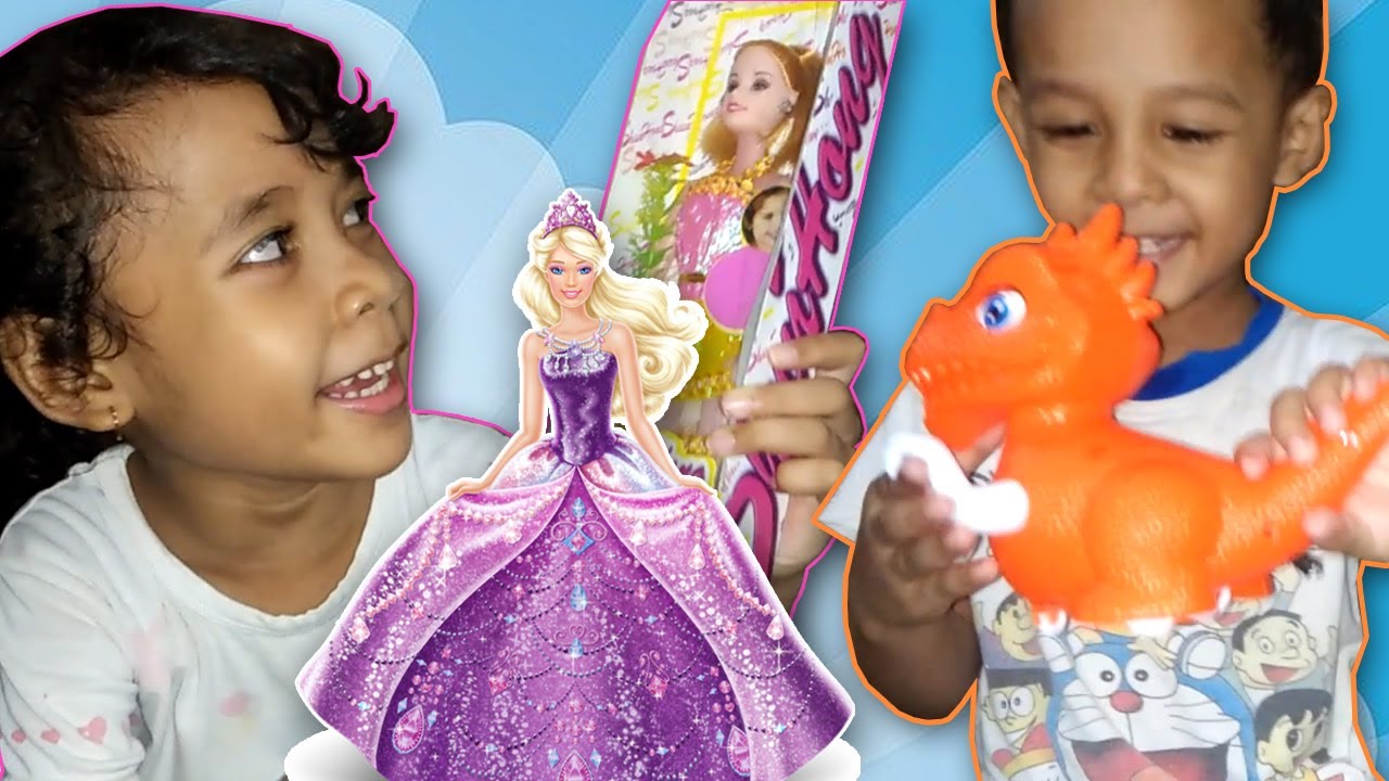 UNBOXING BONEKA BERBIE CANTIK DAN MAINAN DINOSAURUS || BONEKA BARBIE ...