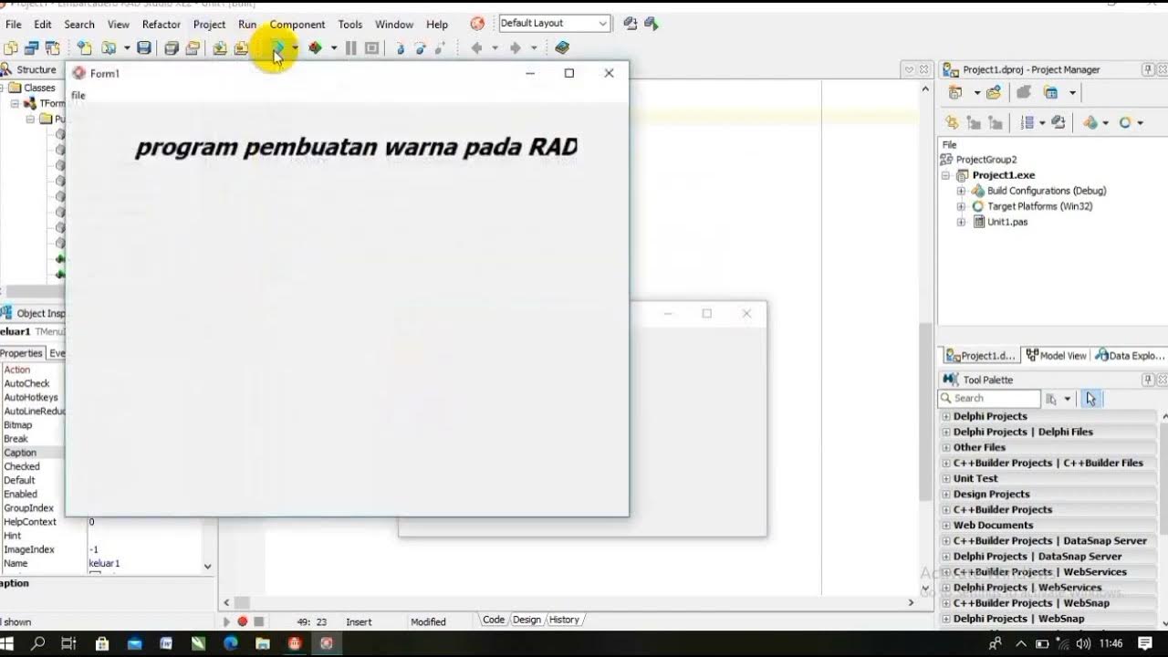 Belajar Dasar Embarcadero RAD Delphi - YouTube