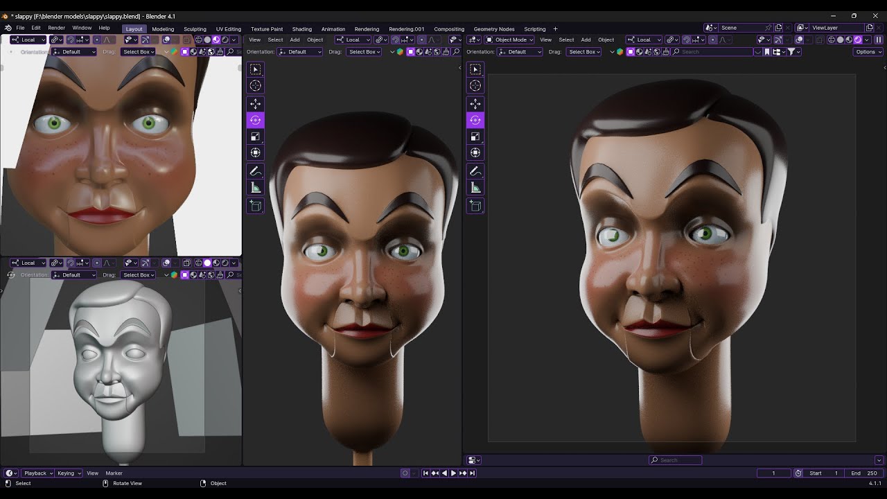 Slappy the Dummy Modeling Timelapse - Part 1 (Blender Modeling) - YouTube