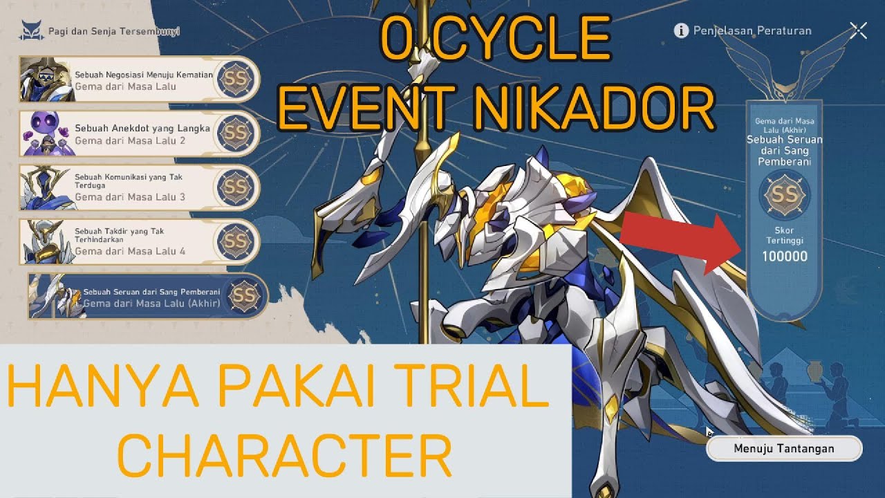 0 Cycle Nikador All Trial Character 100K Points | Honkai Star Rail ...