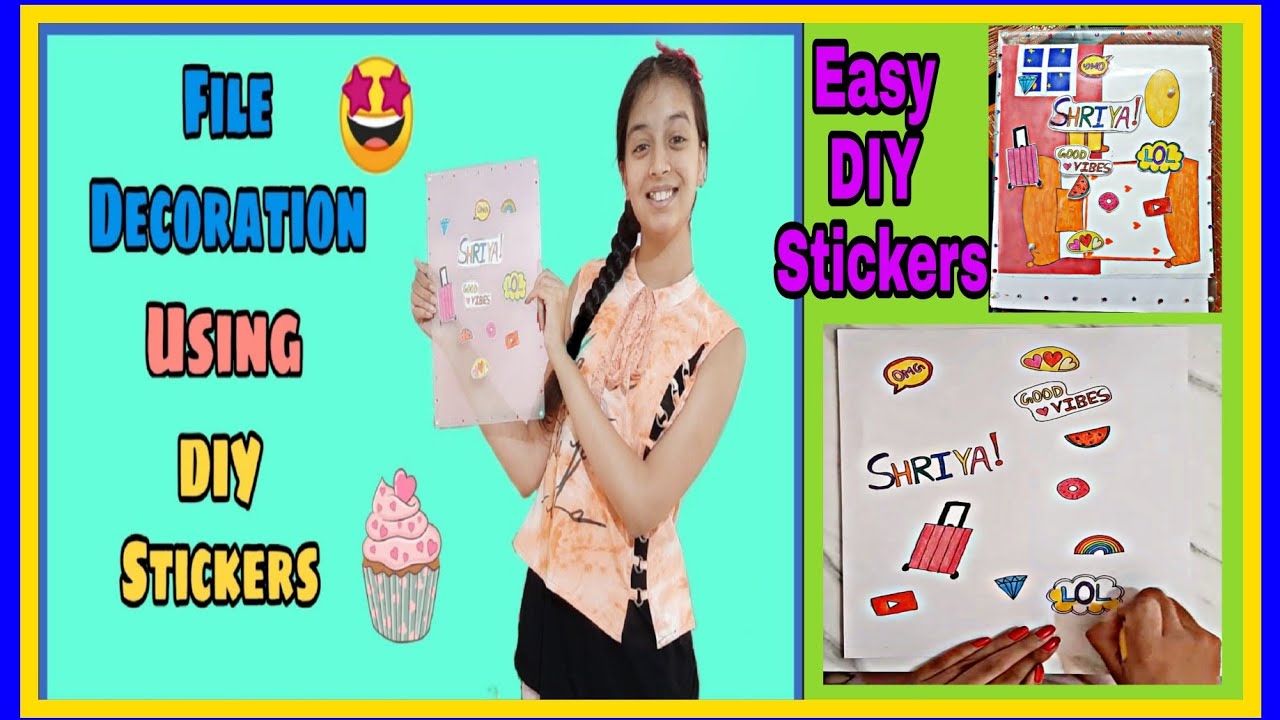 Decorate File / Folder With Me Using DIY Stickers | HOW TO MAKE Easy ...