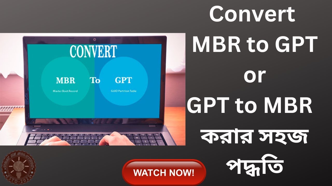 How To Convert Mbr To Gpt Or Gpt To Mbr Partition Using Cmd Bangla Tutorial Youtube 4627
