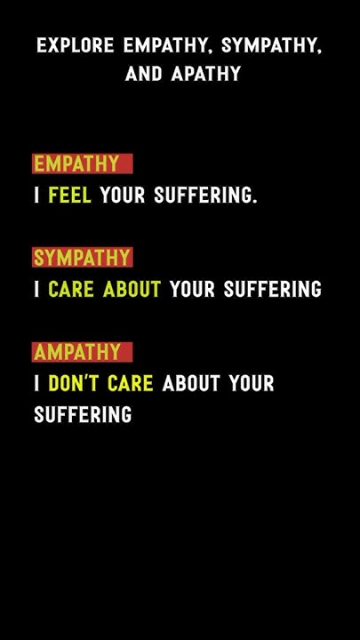 Explore empathy, sympathy, and apathy ️ - YouTube