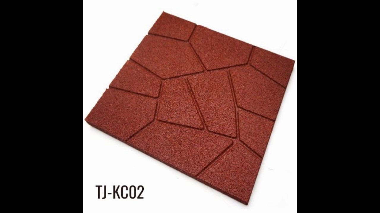 Red Recycled Full EPDM Granules Pathway Rubber Pavers - YouTube