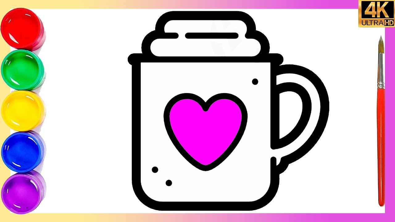 Dibujo de Café Fácil, Cómo Dibujar una Linda Bebida para Niños, Dibujos ...